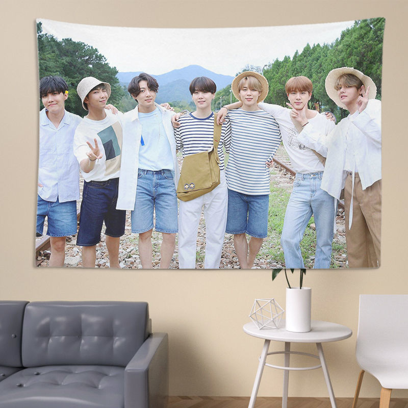 BTS Combination Tapestry Popular Idol Group Wall Decor Hanging Ins ...