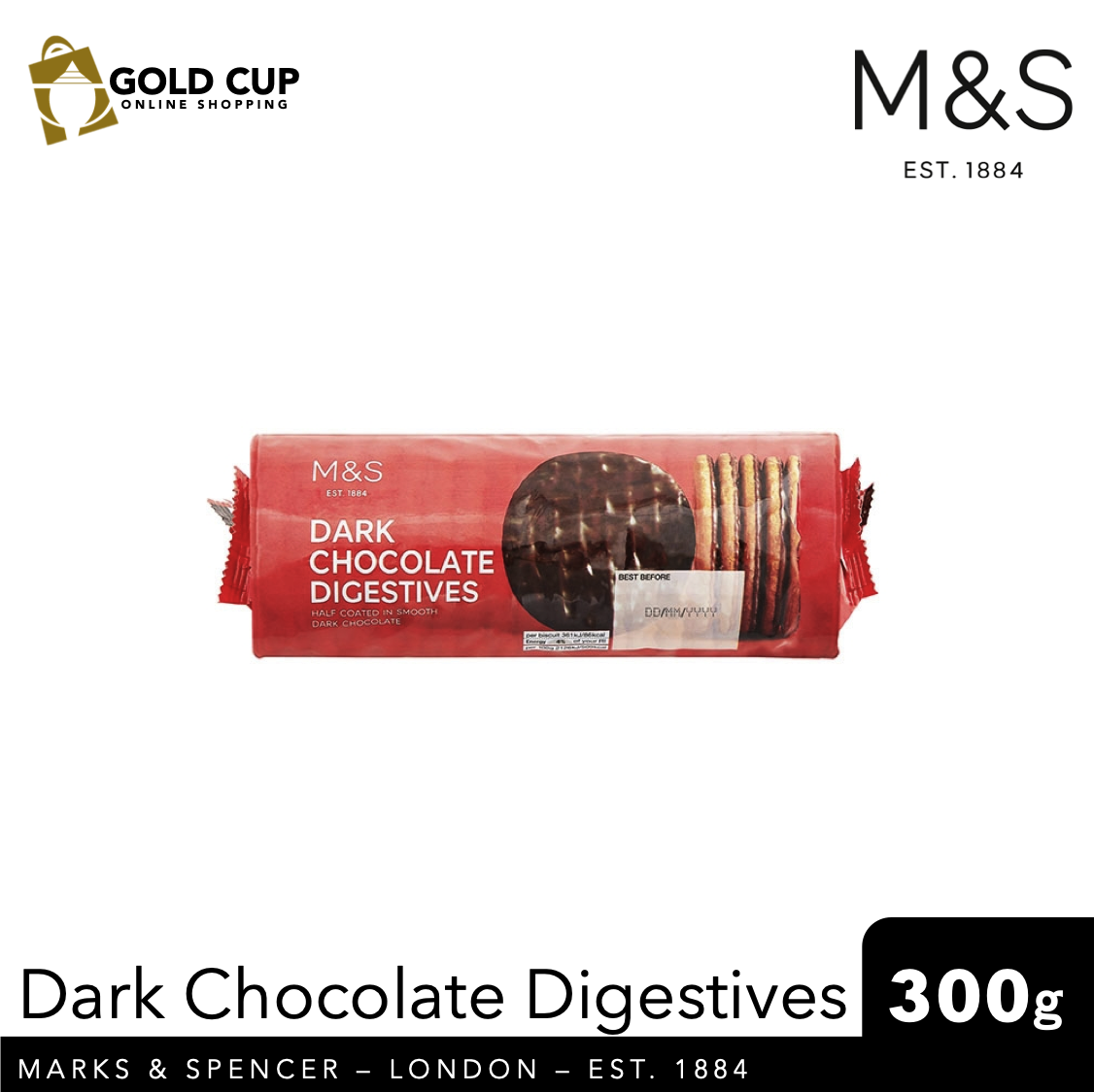 Marks & Spencer Food Dark Chocolate Digestives (Cookies & Biscuits ...