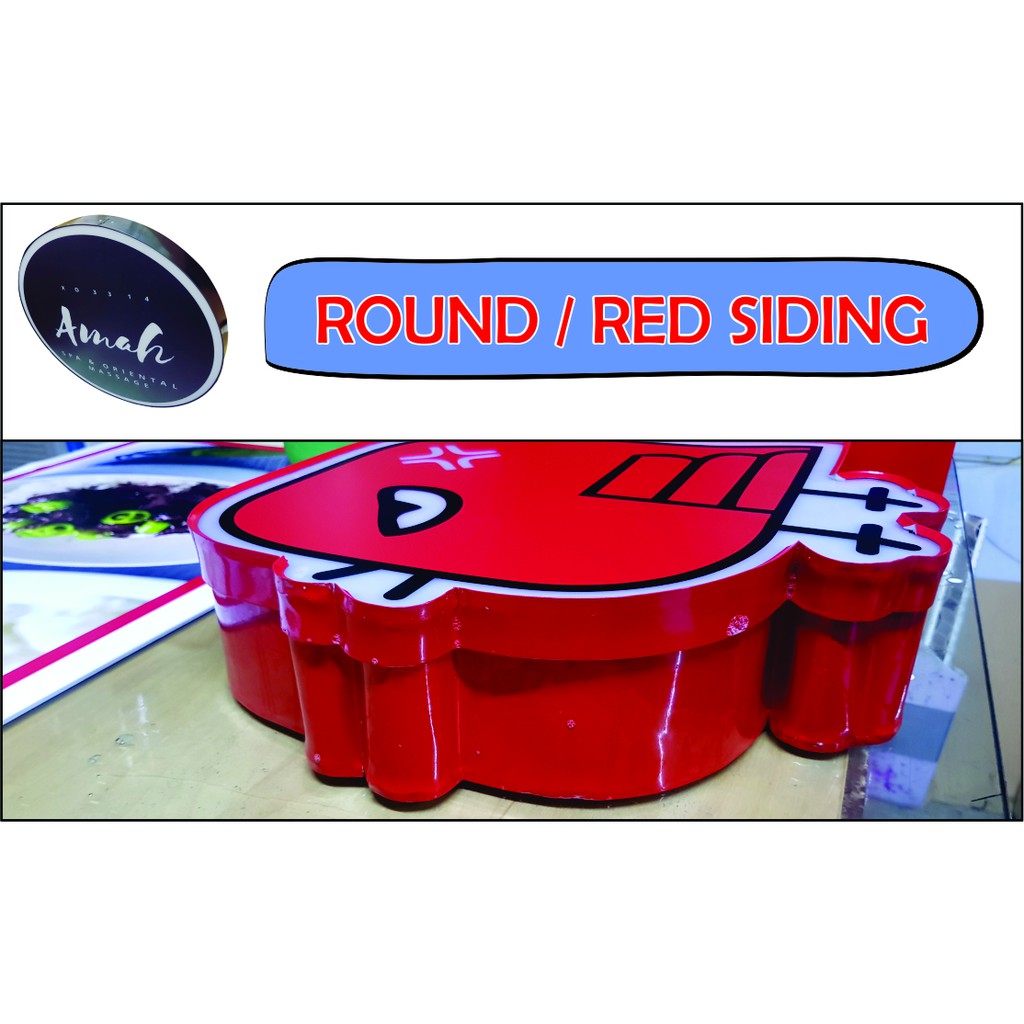 60cm(2FT) Durable Circle Square Single Face Signage Sign Decor LED ...