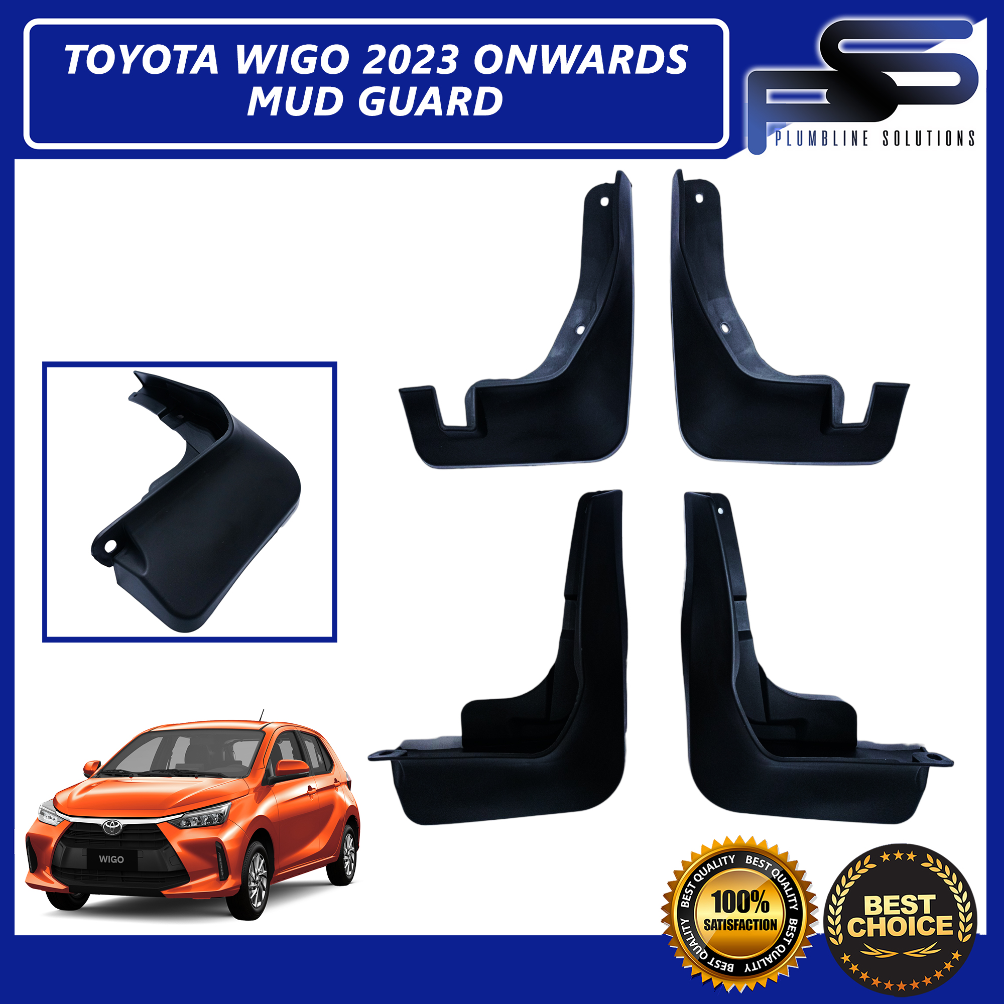 Mud Guard for Toyota Wigo 2014 2015 2016 2017 / 2018 2019 2020 2021 ...