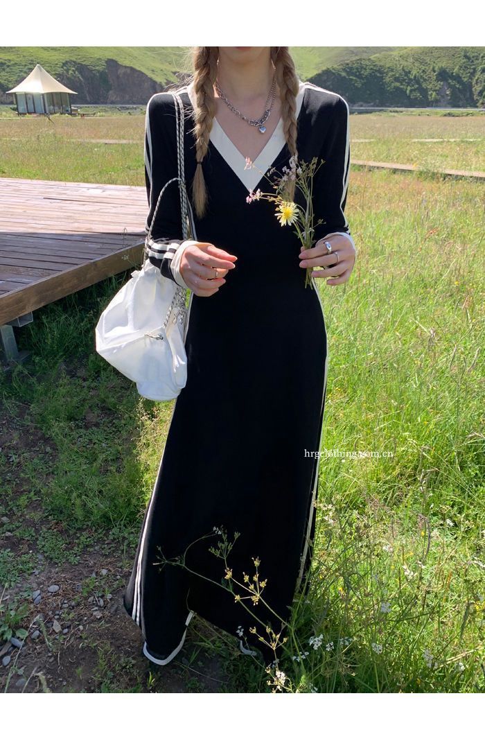 Isang piraso ang mahabang damit ng manggas para sa mga kababaihan sa ...