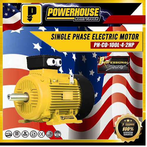 Powerhouse 2HP Single Phase Electric Motor Dual Capacitor HD (COPPER ...