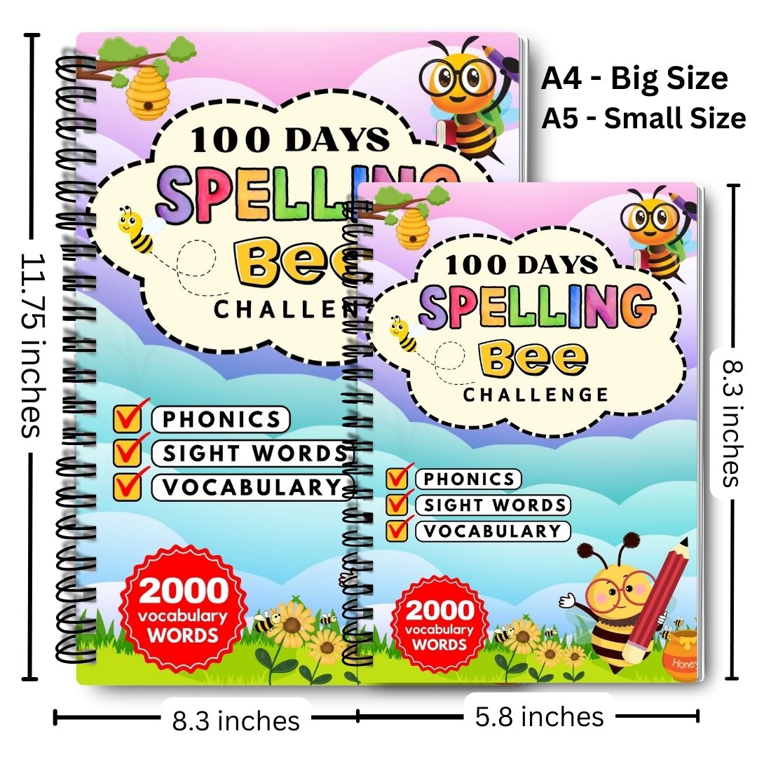 A4 A5 Spelling Bee 100-Day Challenge Spelling Bee Activity for Kids ...