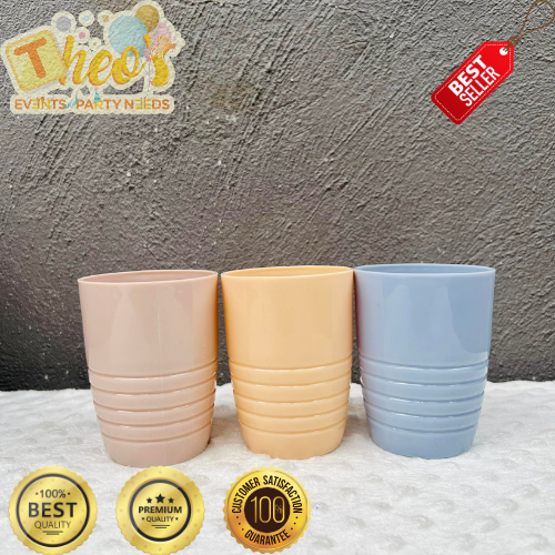 5pcs #717 PLASTIC BASO DRINKING GLASS CUP Pastel Color Organizer Cute ...