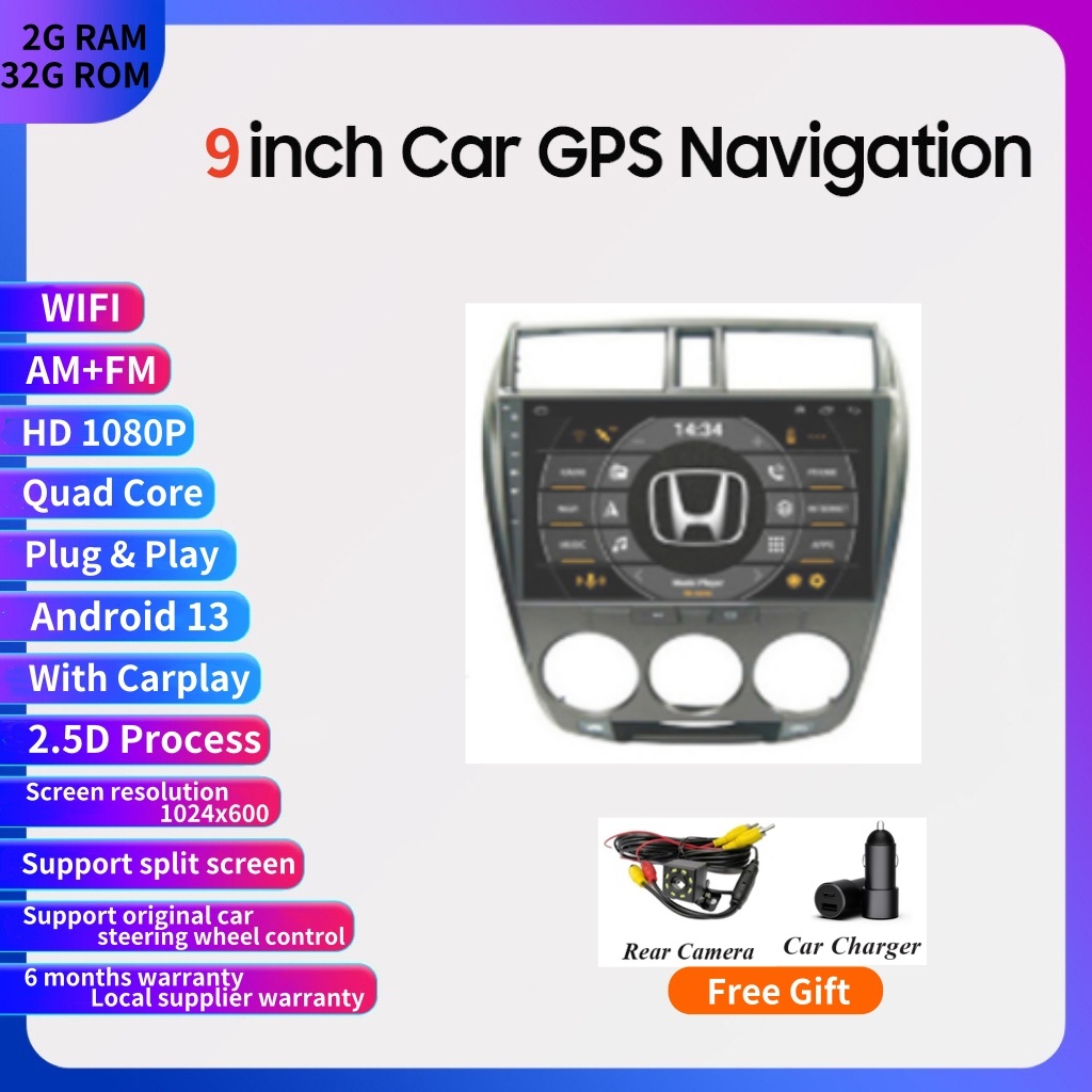 NAVITOPIA Android 13 2G RAM 16G/32G ROM Car GPS Navigation Head Unit ...