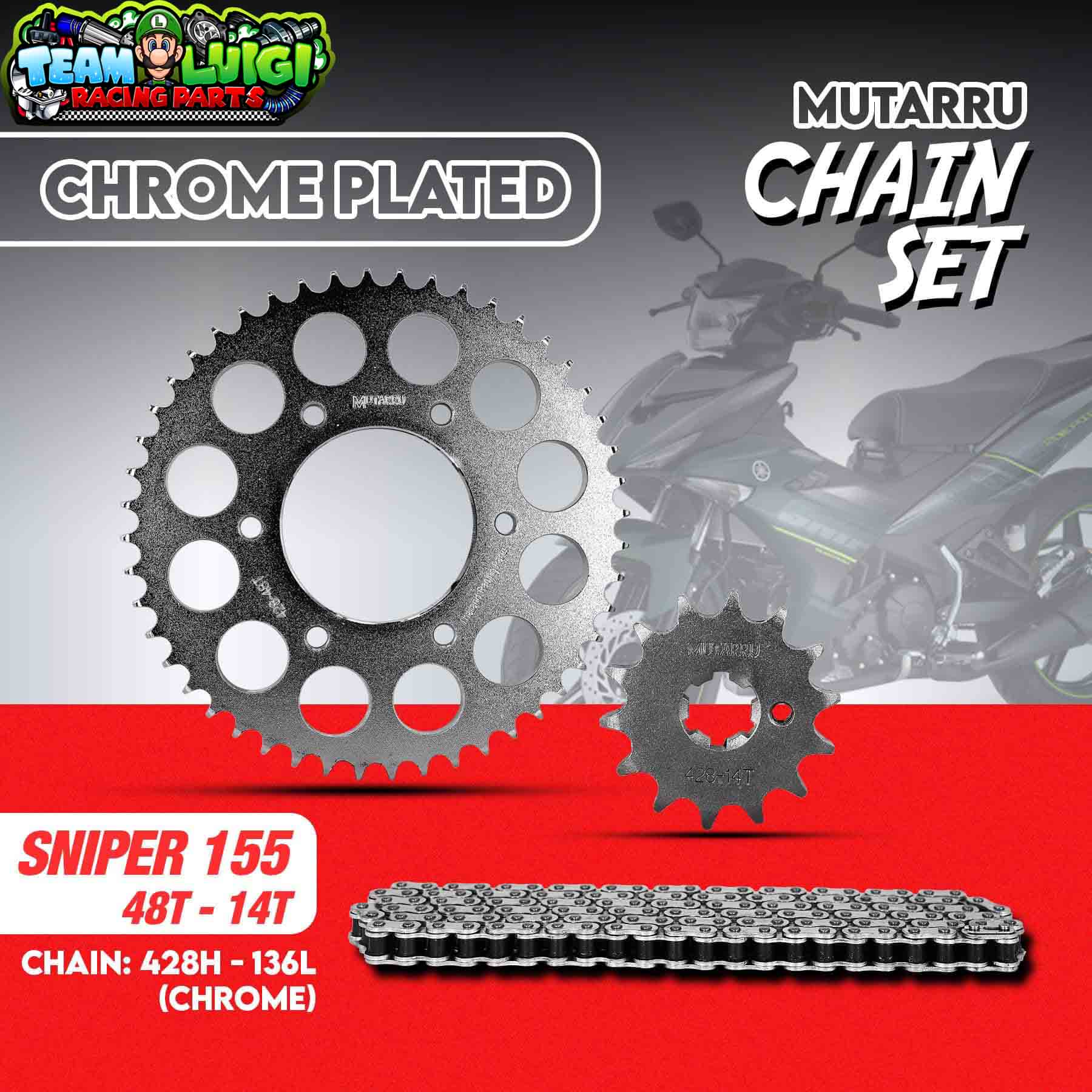 MUTARRU YAMAHA SNIPER 155 CHAIN SET HEAVY DUTY SILVER SERIES | Lazada PH