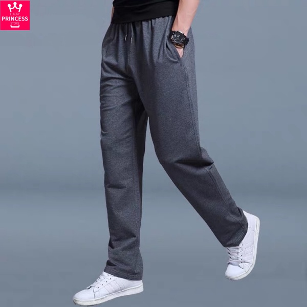 L-5XL Men's Plain Sports Long Pants Men Japanese Loose Drawstring ...