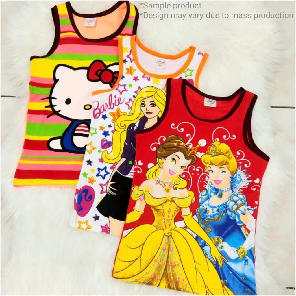 (5 pcs for 100 ) PURE COTTON Spaghetti Sando for kids 1-6years old ...