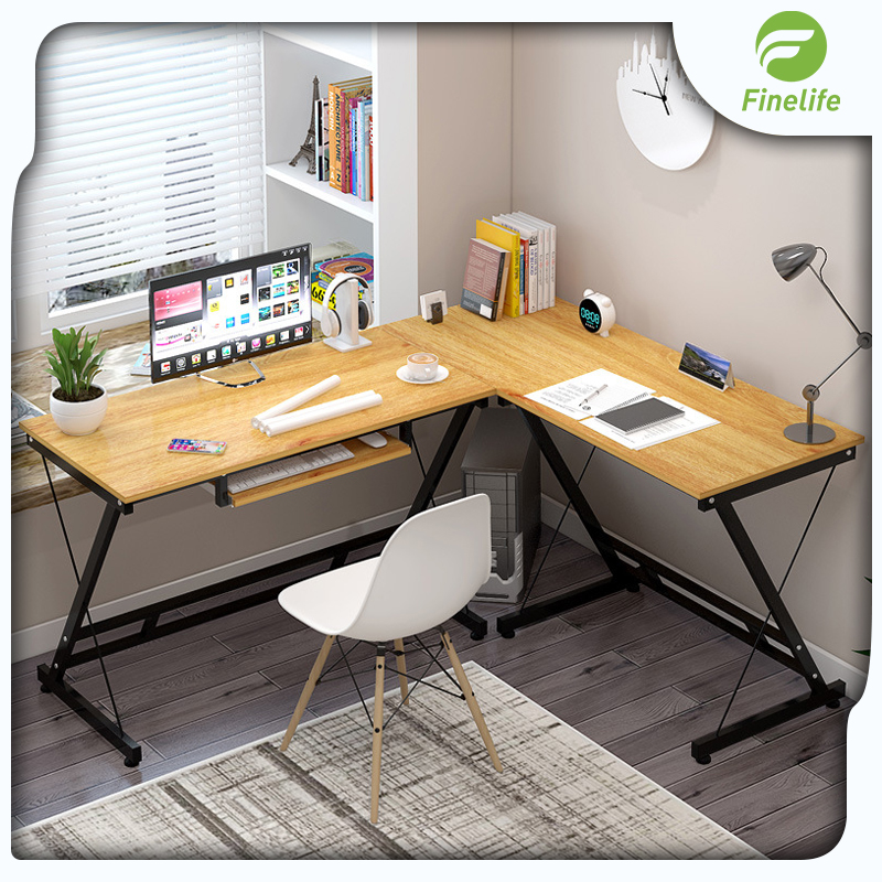 Finelife Home Corner Computer Table Modern Minimalist L Shaped Desktop ...