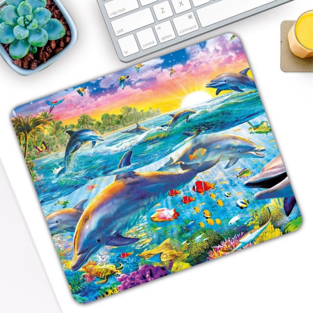 Animal Dolphin Fish Gaming Small Size Mouse Pad Gamer Computer Mousepad ...