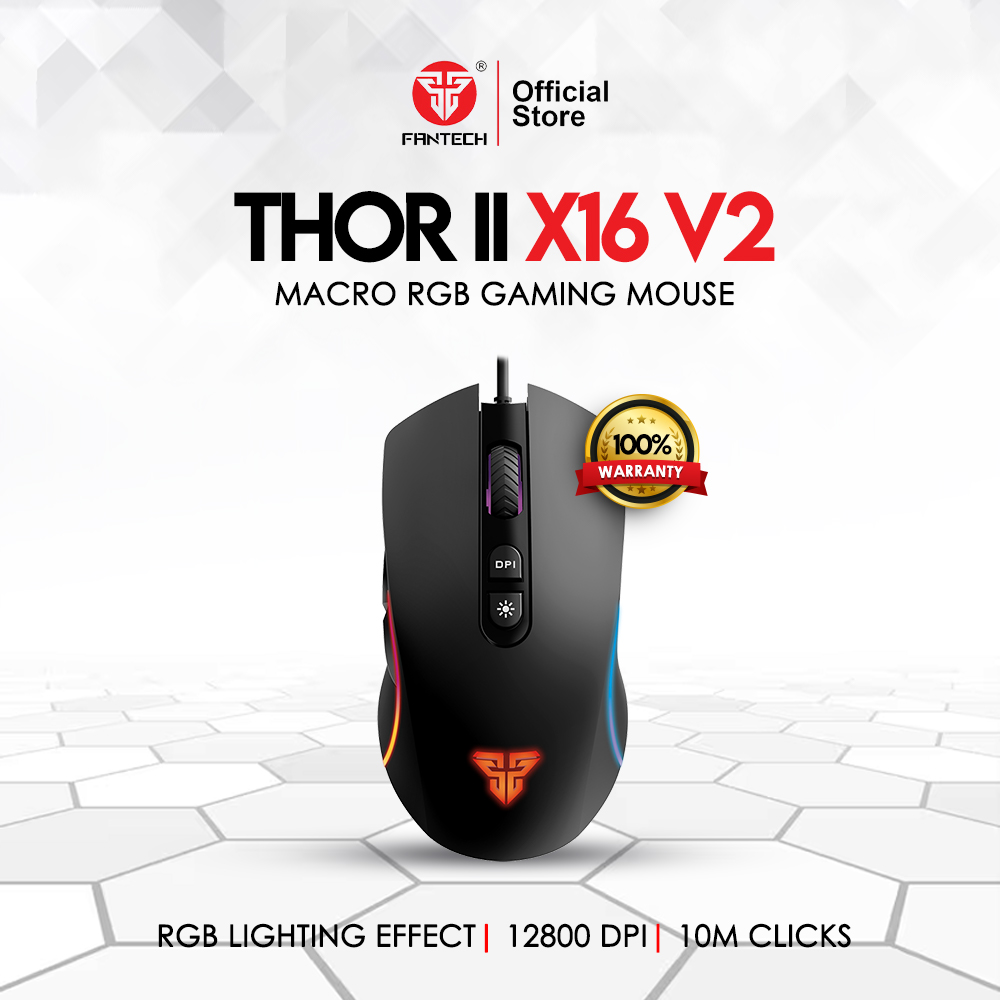 Fantech THOR II X16 V2 Macro RGB Gaming Mouse 6D Programable with ...