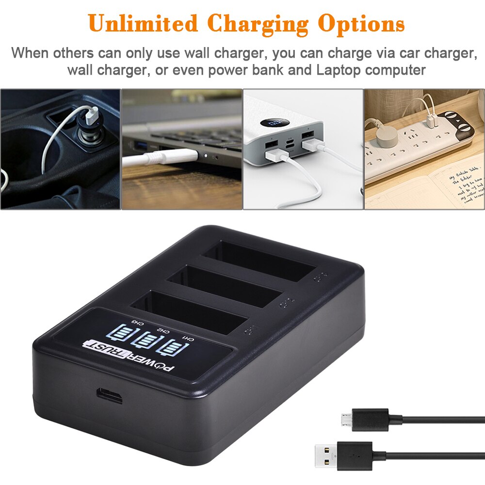 2Pcs NB-13L NB13L NB 13L Battery LED 3-Slots Charger For Canon Powershot G5X G7X G9X G7 X Mark ...