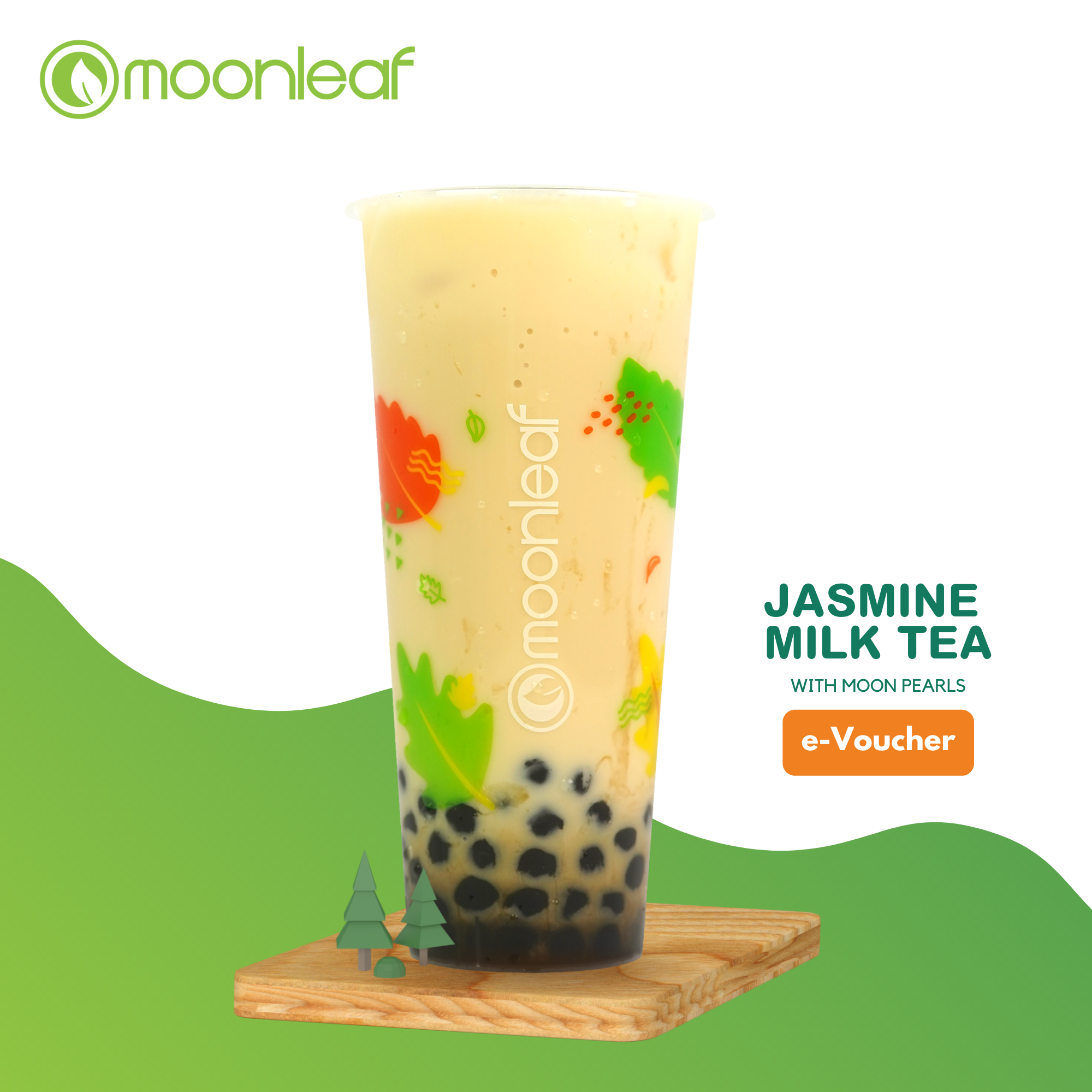 MOONLEAF Jasmine Milk Tea with Moon Pearls (e-Voucher) | Lazada PH