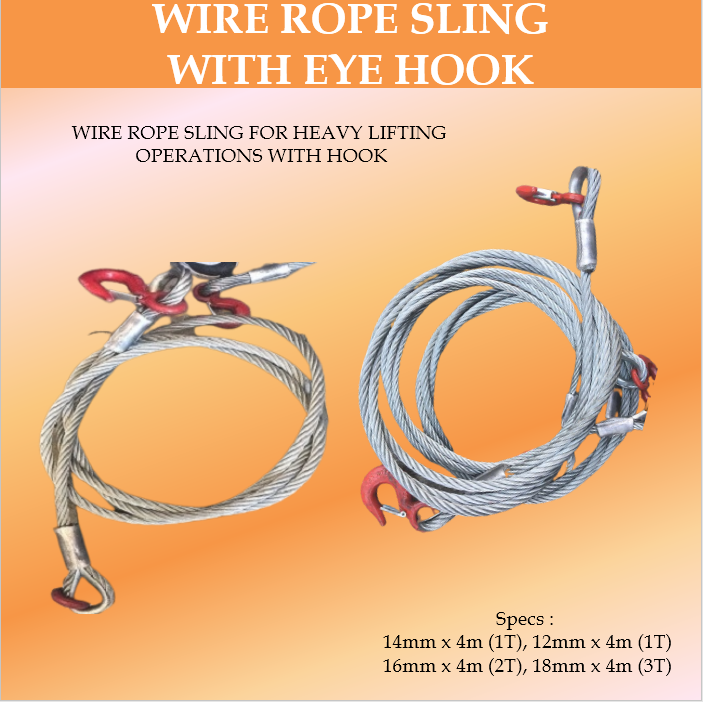 Ycaruz Lifting Supply PRESS STEEL WIRE ROPE CABLE SLING EYE AND EYE WIRE ROPE SLING FOR HEAVY ...