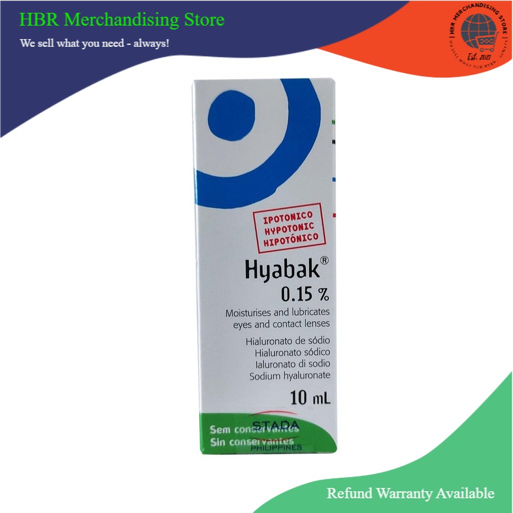 Hyabak Eye Drops Solution 0.15% - 10ml | Lazada PH
