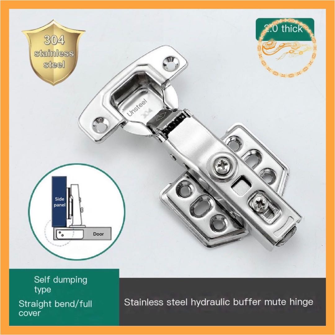 (2PCS)304 stainless steel Hydraulic Damped hinge soft closes to hide ...