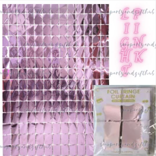Square Metallic Foil Backdrop Curtain 2m Party Wedding Decorations ...