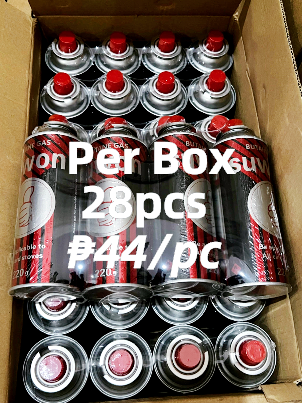 Per Box 28pcs Safe Butane Gas for Portable Gas stove 220g Korea Gas ...