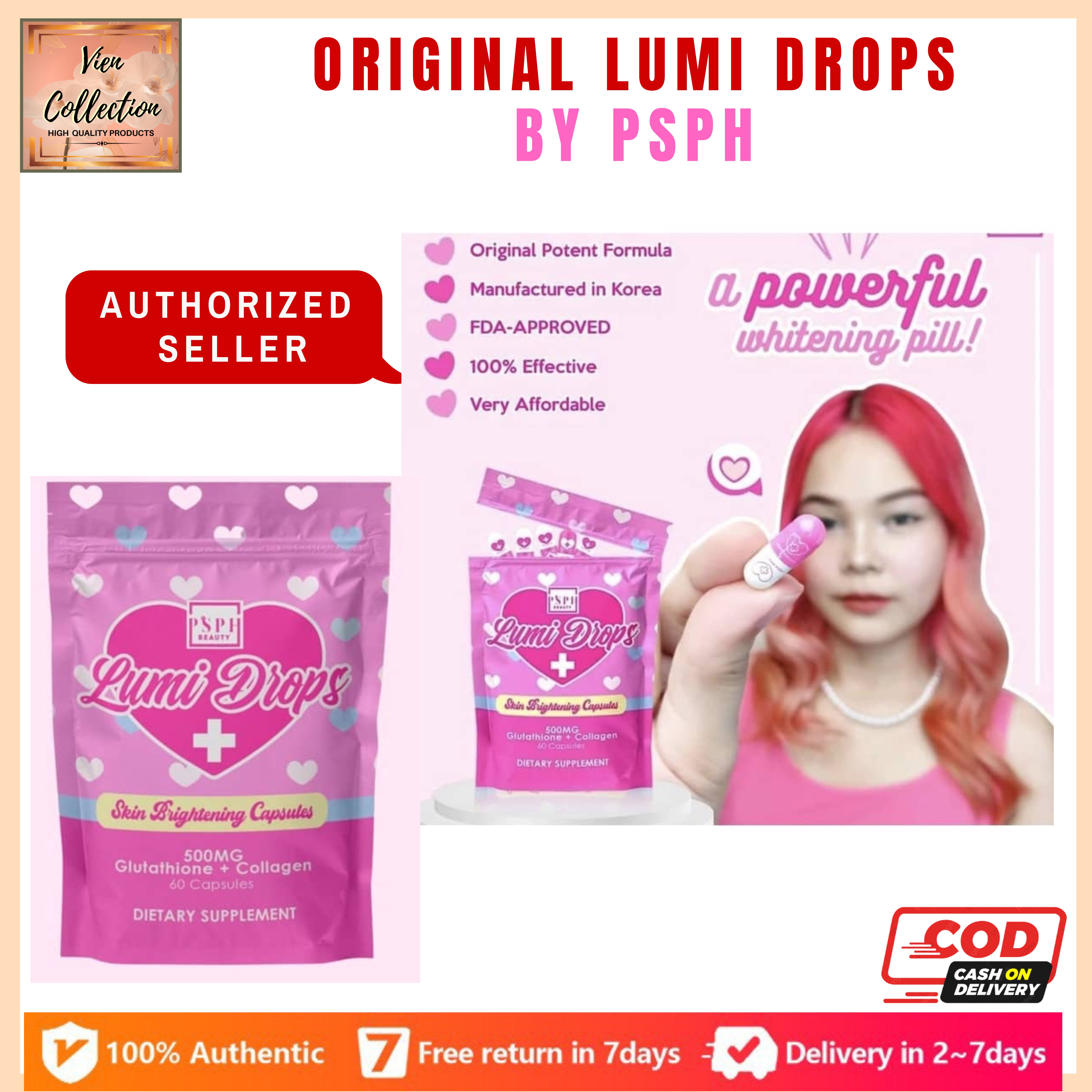 PSPH LumiDrops Collagen + Glutathione Skin Brightening Capsules ...