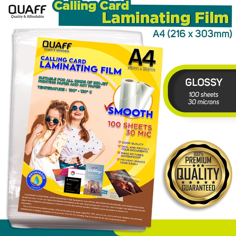 QUAFF Calling Card Laminating Film Matte Glossy 30micron Hot Lamination ...