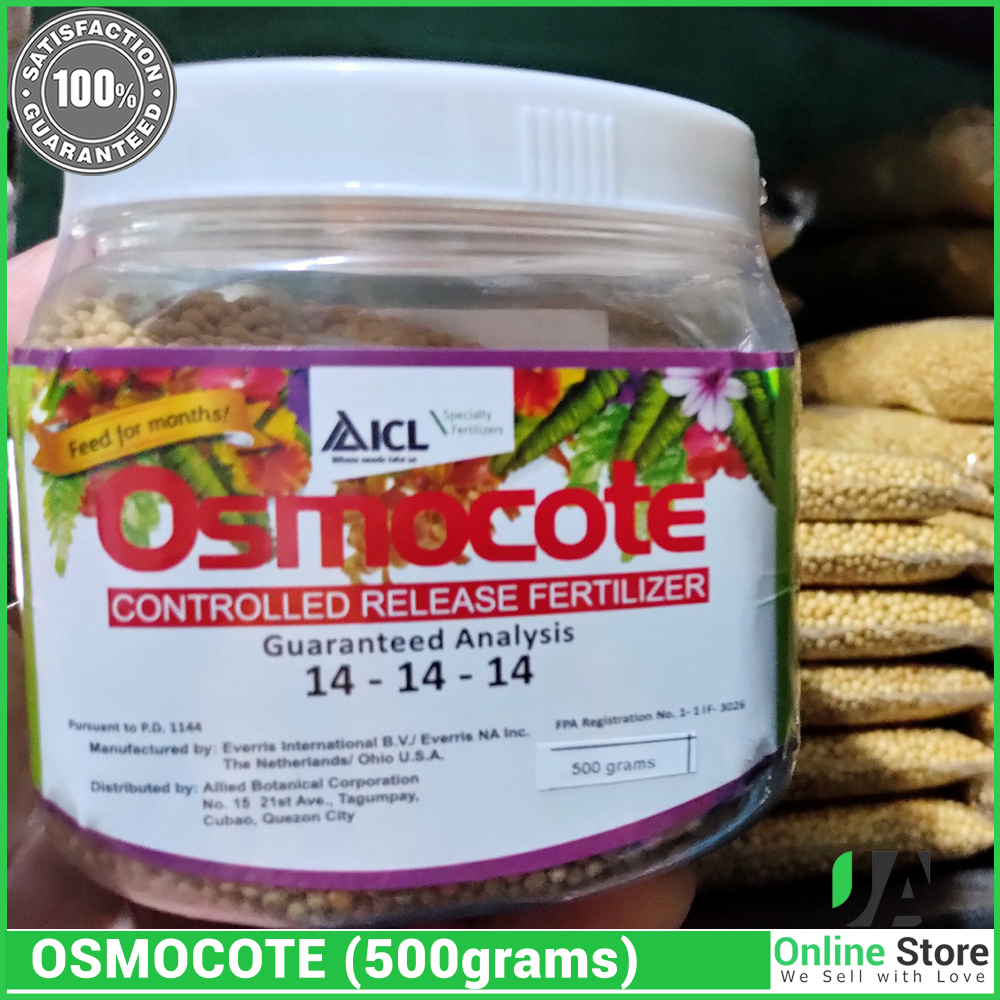 Osmocote Controlled Released Complete Fertilizer Guaranteed Analysis ...