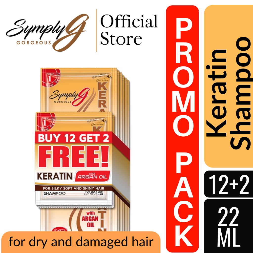 Symply G Keratin Shampoo with Argan Oil 12+2 promo (Simply G)♞ | Lazada PH