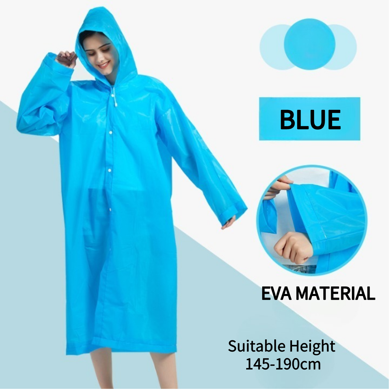 Disposable Raincoat EVA Thick Waterproof Portable Rain Coat for Adult ...