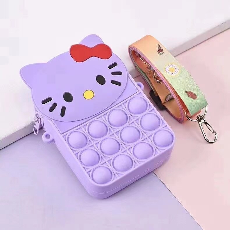 Pop it Bag Fidget Toys Coin Wallet Ladies Bag Silican Crossbody Bag for ...