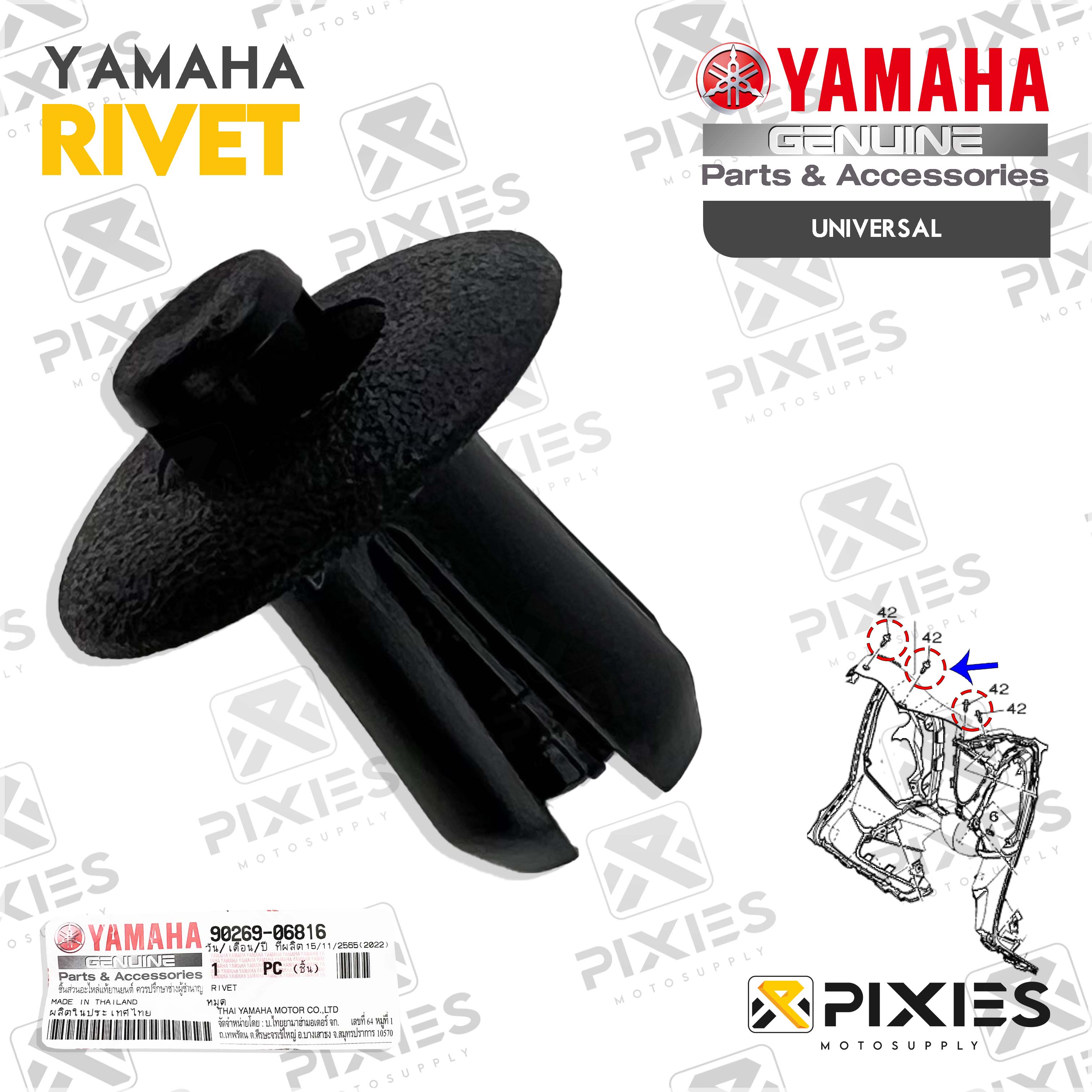 9026906816 100% GENUINE YAMAHA PARTS RIVETS | Lazada PH