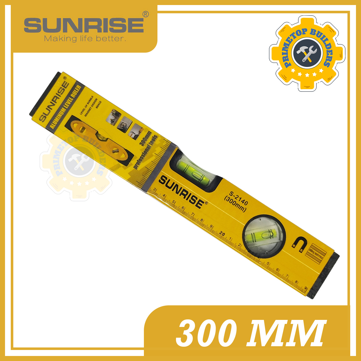 SUNRISE Aluminum Level Bar 300mm 400mm 500mm 600mm HD PRIMETOP BUILDERS ...