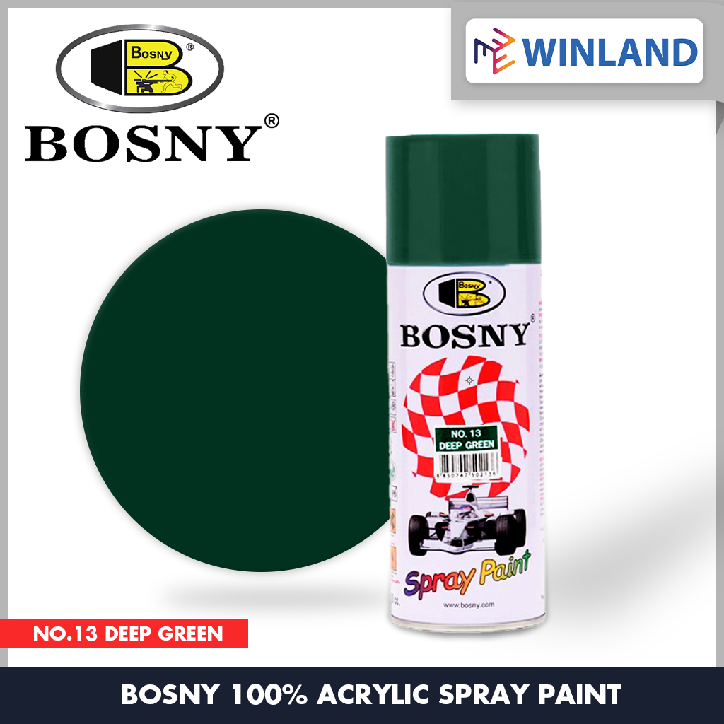 Bosny by Winland 100% Acrylic Spray Paint Deep Green No.13 Spraypaint ...