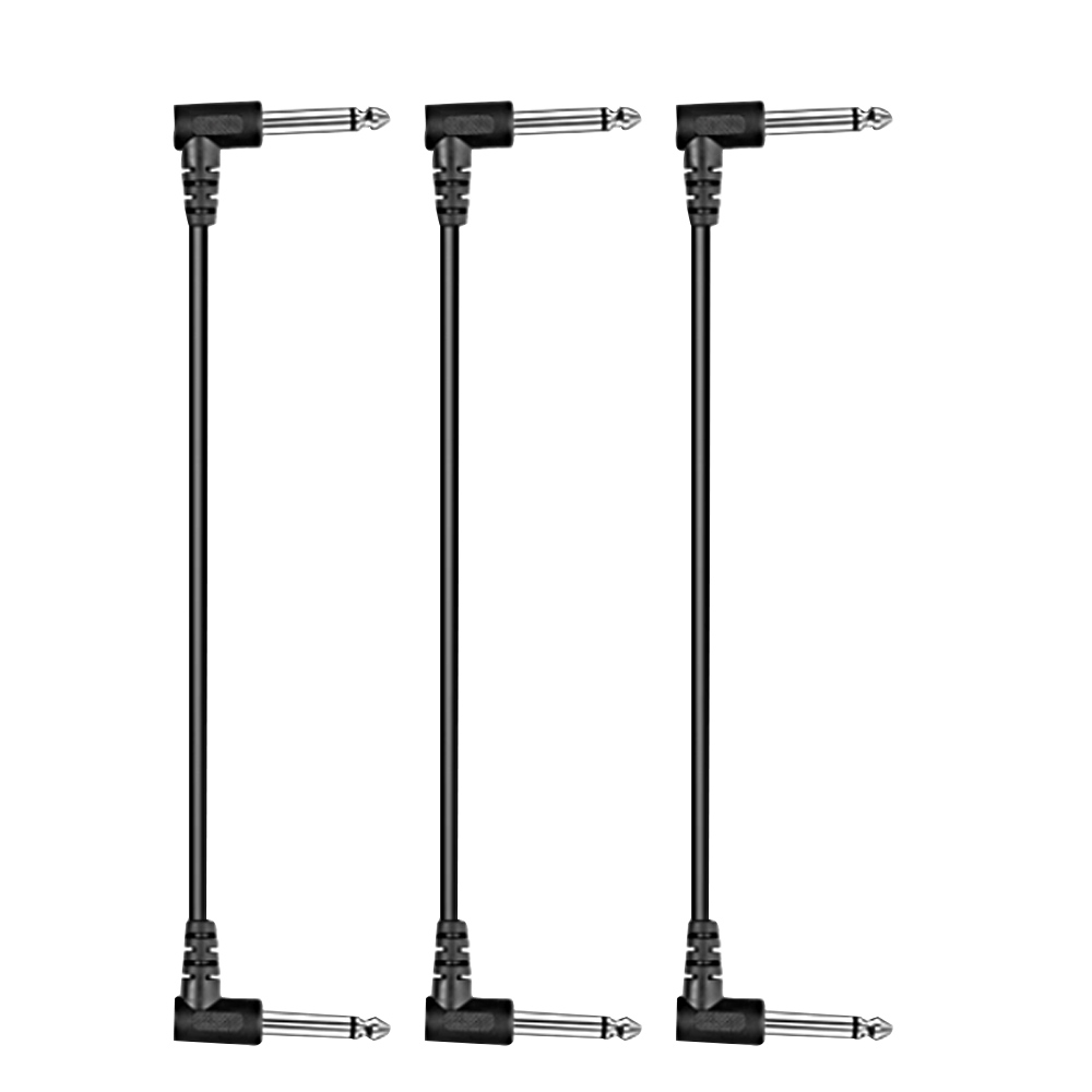 6Pcs/set Effect Pedal Patch Cable Low noise shielded 6.35 Angled Plug ...