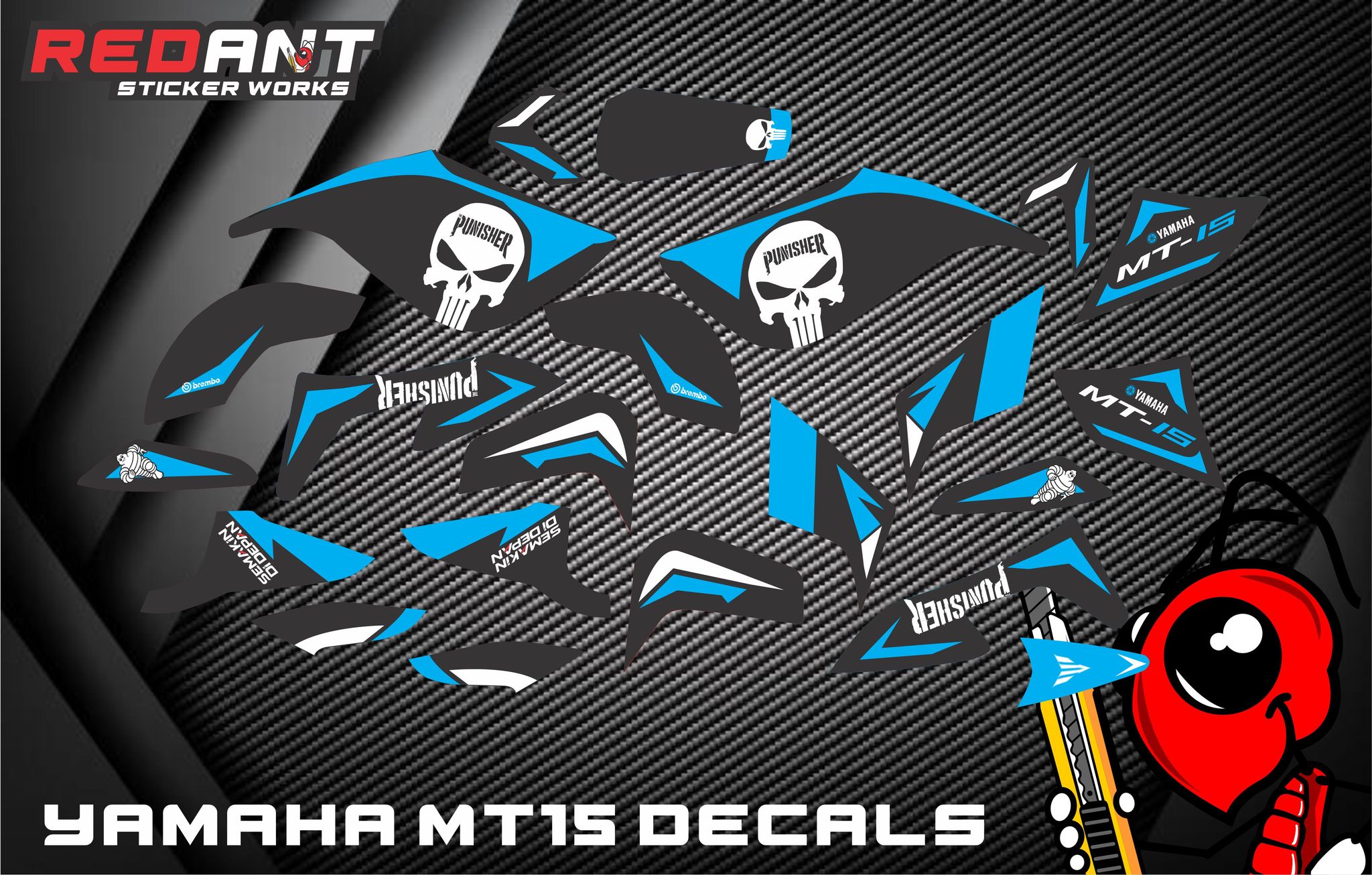 YAMAHA MT 15 GLOSSY SET DECALS | Lazada PH