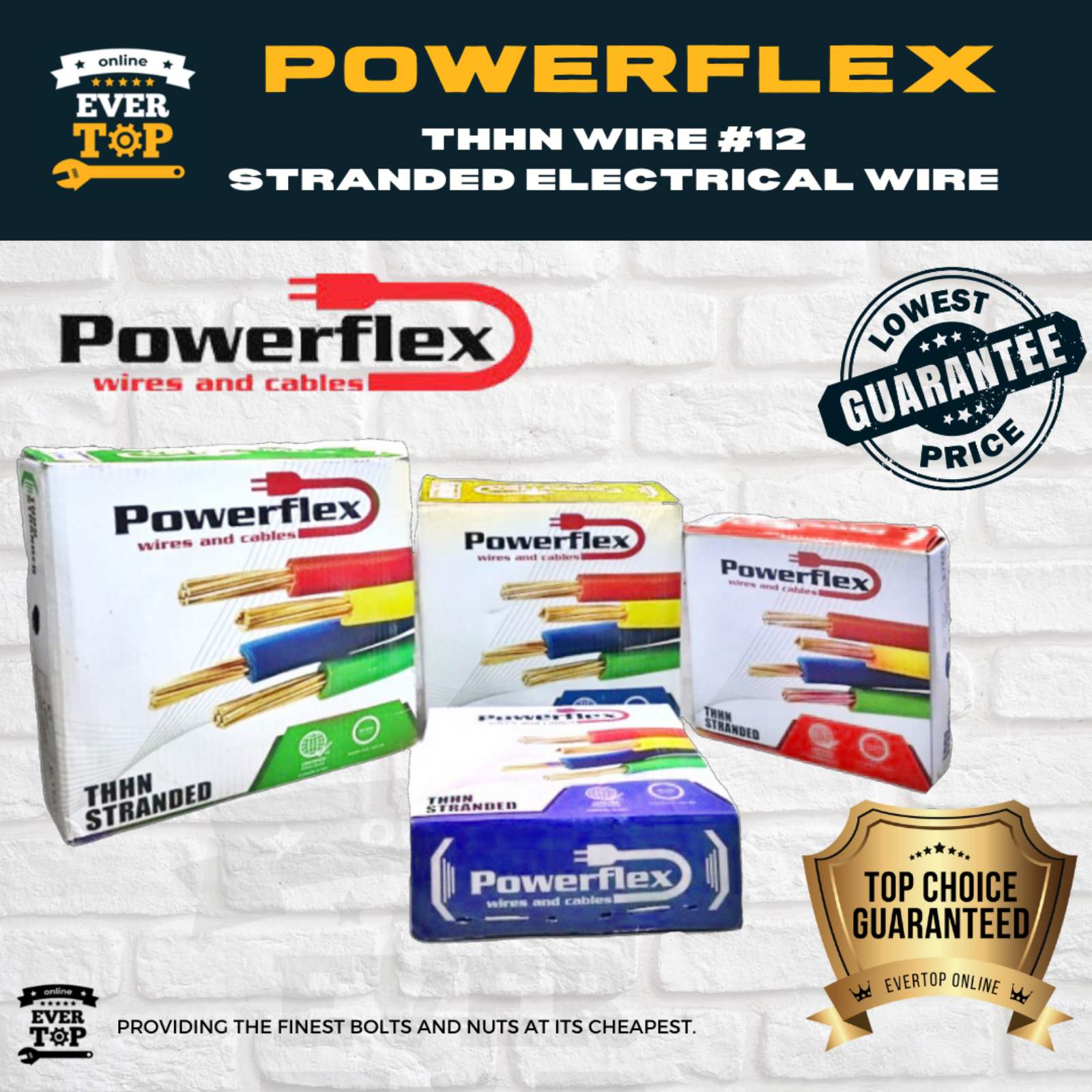 POWERFLEX THHN STRANDED CABLE WIRE #12 Stranded Electrical Wire 12/7 ...