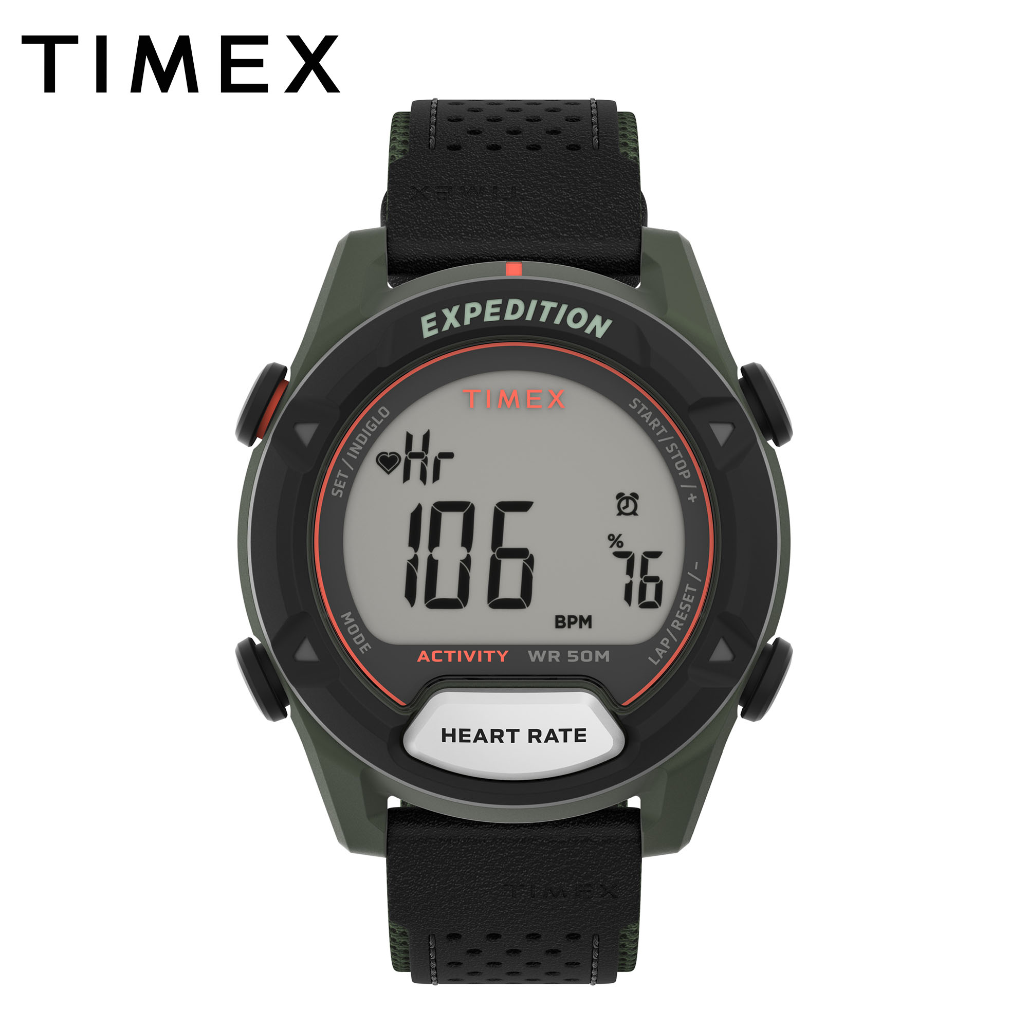 Timex Expedition Rugged Black Leather Analog Quartz Watch For Men ...