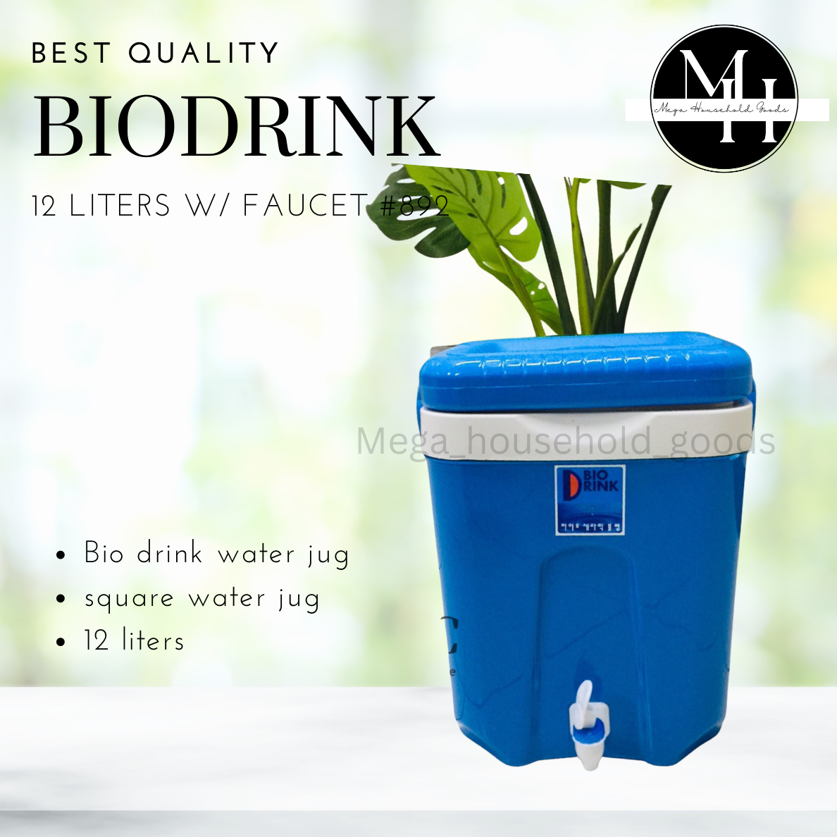 BioDrink Square Water Jug 12 Liters with Faucet #892 | Lazada PH