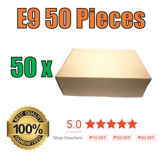 50 pcs E9 Mailer Corrugated Box (LWH: 36x25x12cm) Packaging Carton ...