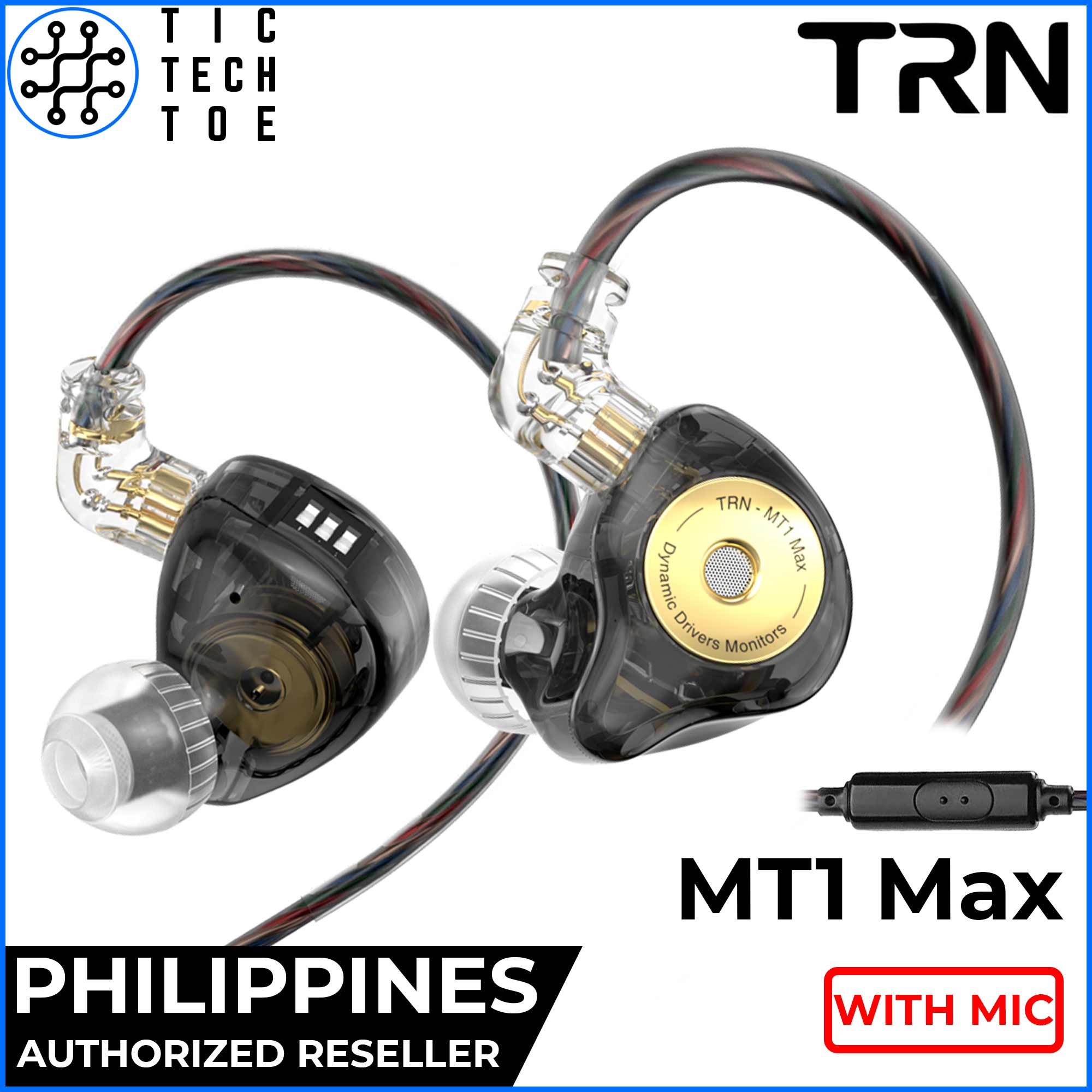 TRN MT1 Max Tuning Switch Adjustable Sound Dynamic Driver Detachable ...
