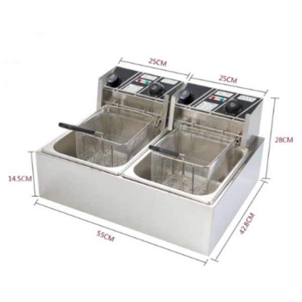 Electric Deep Fryer double boiler Fryer Double Stainless Steel 20L ...