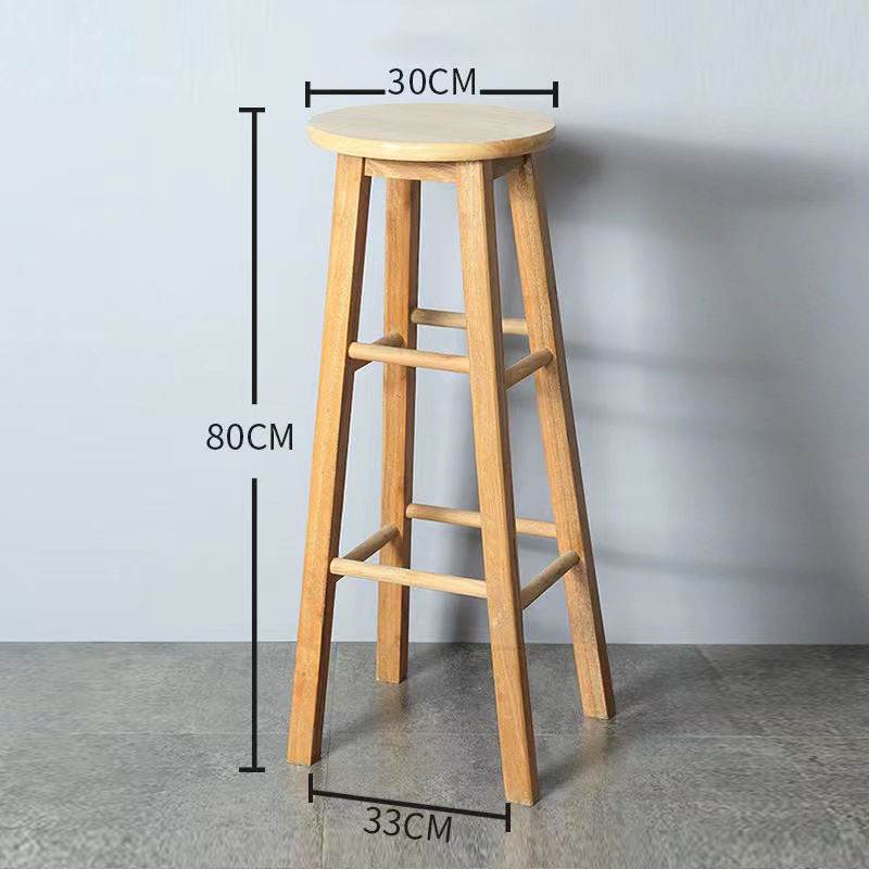 FORSINING Wooden High Chair Solid Wood Home Store High Round Dining ...