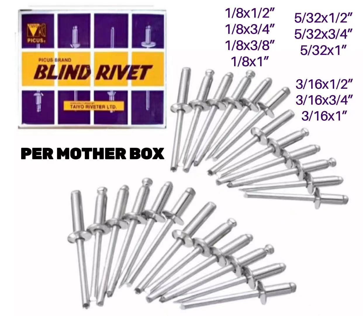 Blind Rivet PER MOTHER BOX (20pcs.) | Lazada PH