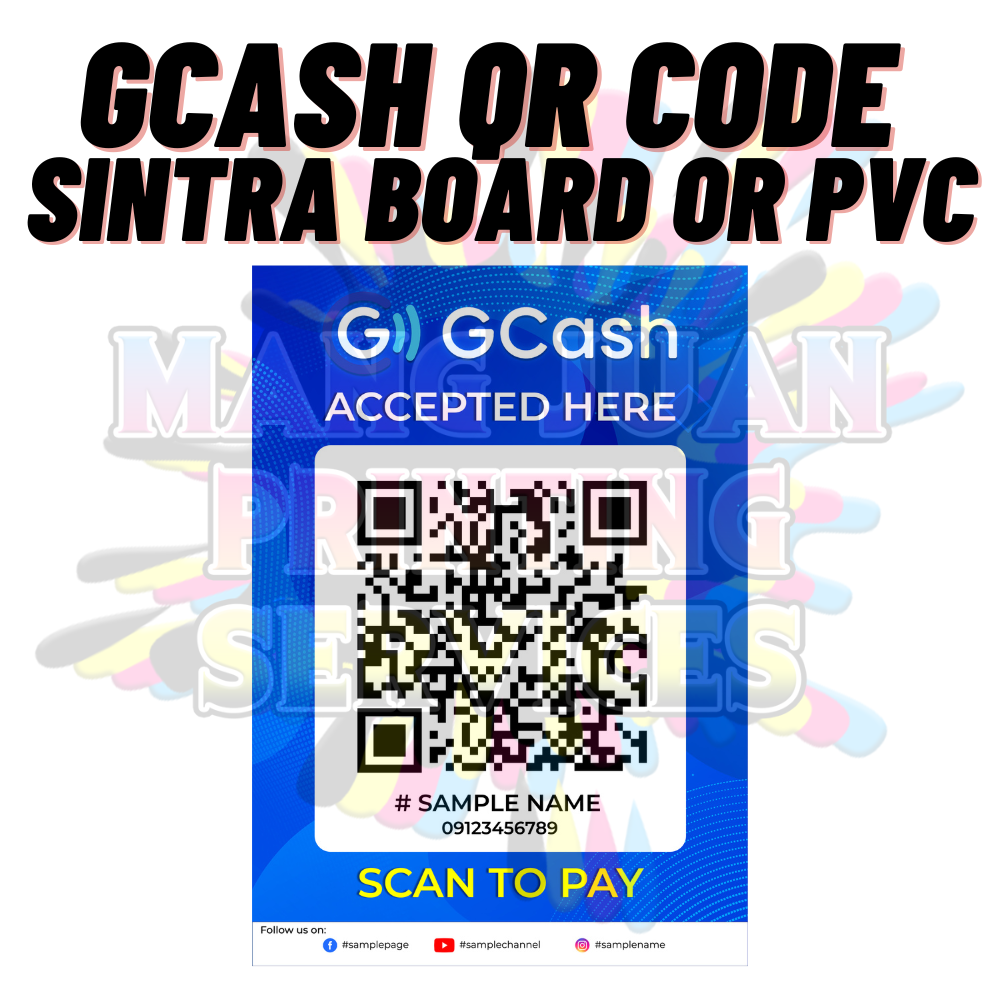 Gcash QR Code Signages - Sintra Board or PVC Type | Lazada PH