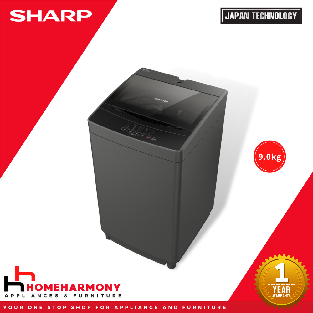 Sharp ES-JN09A9(GY) 9.0Kg. Fully Automatic Top Load Washing Machine ...