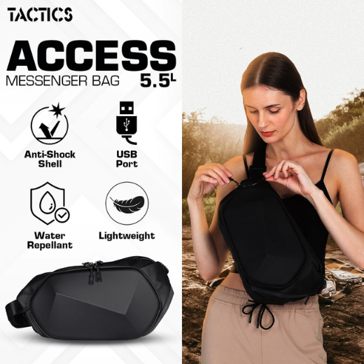 Tactics Access Messenger Bag for Men 5.5 Liters Anti-theft Chest Bag ...