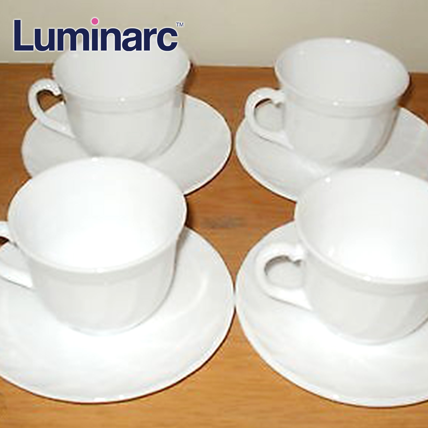 Luminarc Trianon 6 pairs 90ml Espresso Mini Small Coffee Cup and Saucer ...