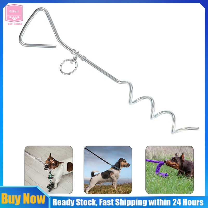 Qifull Heavy Duty Dog Tie Out Stake Pet Leash Anchor Stake for Outdoor ...