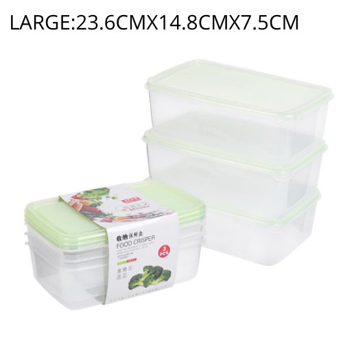 CHAINSTORE 3 Pieces Food Container Box Set Rectangle 3pcs Food ...