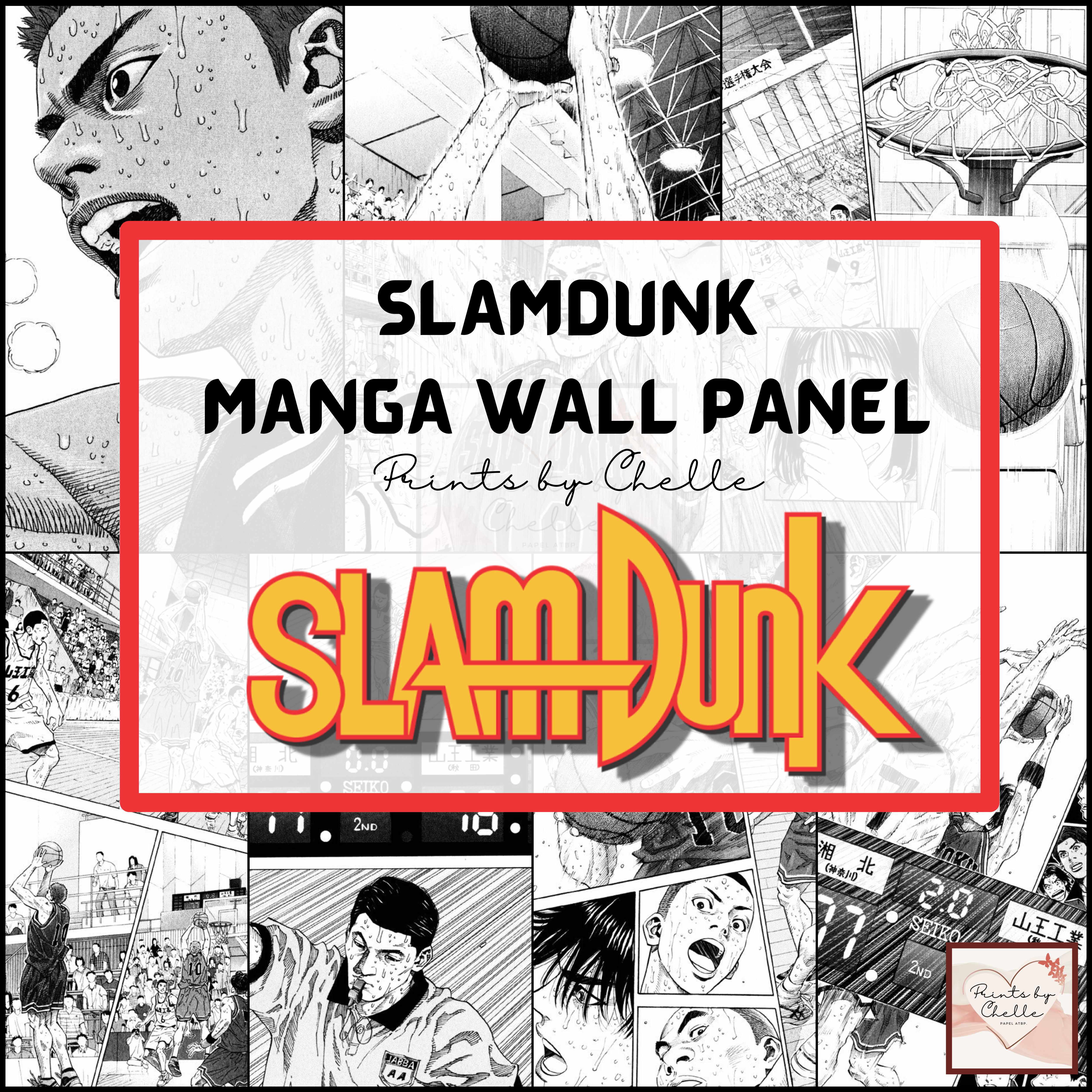 [PRINTS BY CHELLE] SLAMDUNK Anime Manga Panel Wall Decor Sticker - A6 ...
