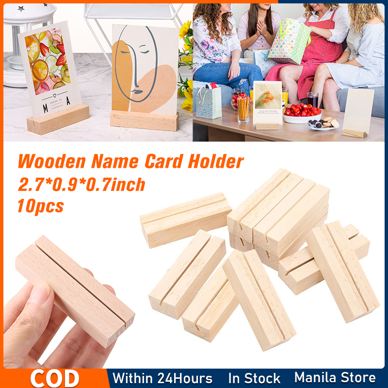 10Pcs Wooden Name Card Photo Holder Photo & Picture Stand Card Holder ...