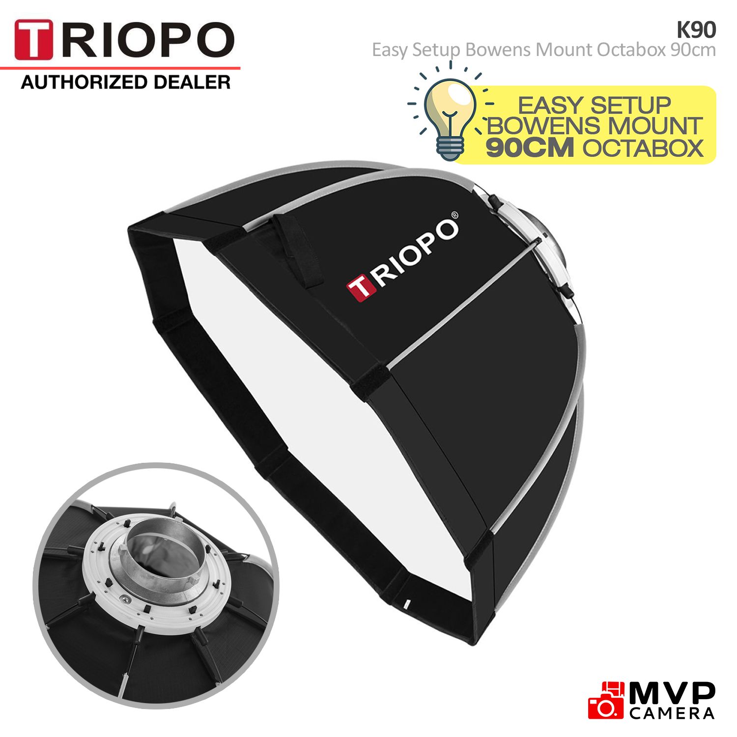TRIOPO Easy Set-up Octabox Softbox Bowens Mount 90CM 120CM MVP CAMERA ...